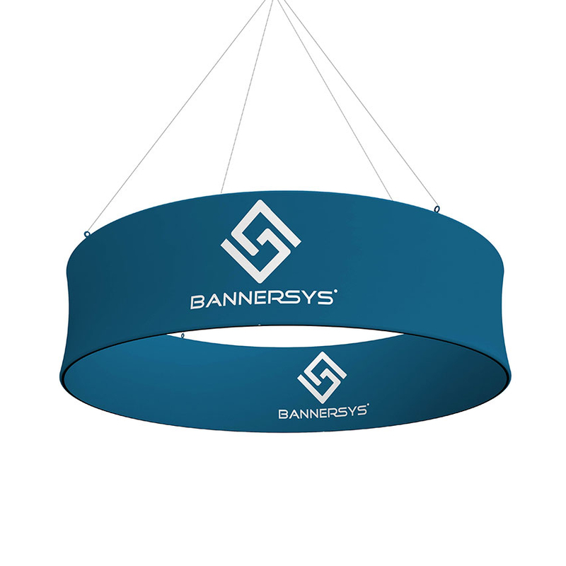 Round sky hanging banner trade show ceiling sign - BANNERSYS